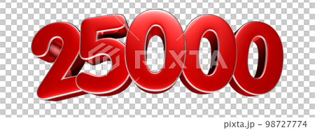 Number 25000 red 3D.のイラスト素材 [98727774] - PIXTA