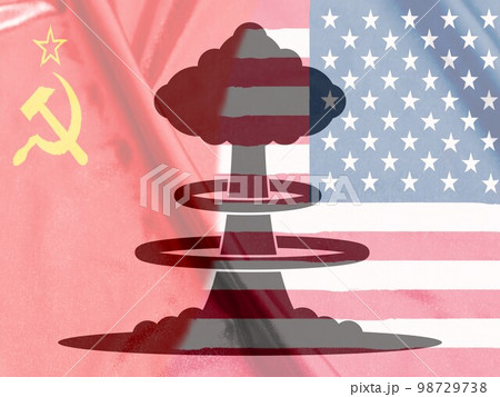 Nuclear Explosion with Flags USSR,USA. Concept...のイラスト素材 [98729738] - PIXTA