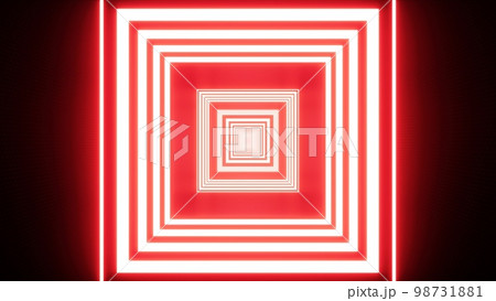 Hypnotic Red Light Square Tunnel VJ Background...のイラスト素材 [98731881] - PIXTA