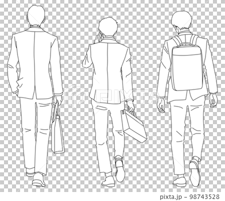 Illustration of the back of three businessmen... - Stock Illustration ...