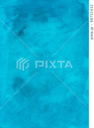 Watercolor deep cyan blue background painting....のイラスト素材 [98755432] - PIXTA