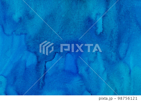 Watercolor deep azure blue background texture....のイラスト素材 [98756121] - PIXTA