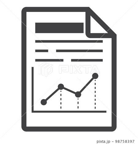graph chart with document paper page iconのイラスト素材 [98758397] - PIXTA