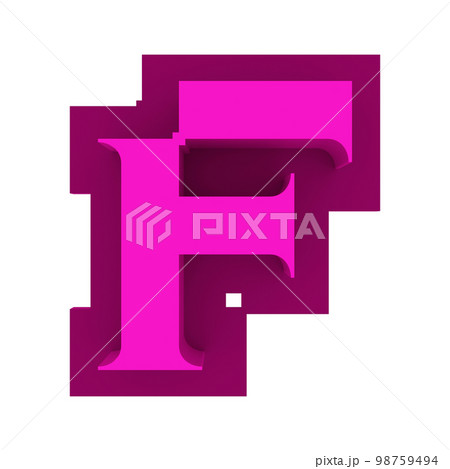 Magenta letter isolated on white...のイラスト素材 [98759494] - PIXTA