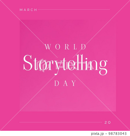 Composition of world storytelling day text over...のイラスト素材 [98783043 ...