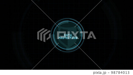 Composition of online security text over shield...のイラスト素材 [98784013 ...