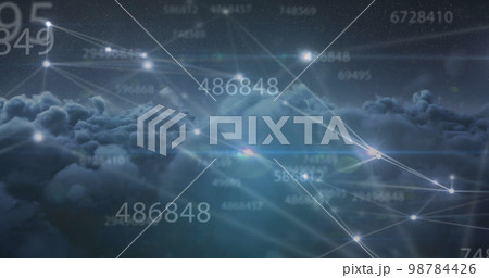 Image of numbers and computer code processing...のイラスト素材 [98784426] - PIXTA