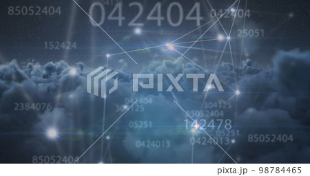 Image of numbers and computer code processing...のイラスト素材 [98784465] - PIXTA