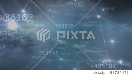 Image of numbers and computer code processing...のイラスト素材 [98784475] - PIXTA