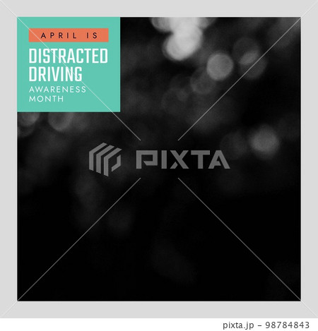 Composition of distracted driving awareness...のイラスト素材 [98784843] - PIXTA
