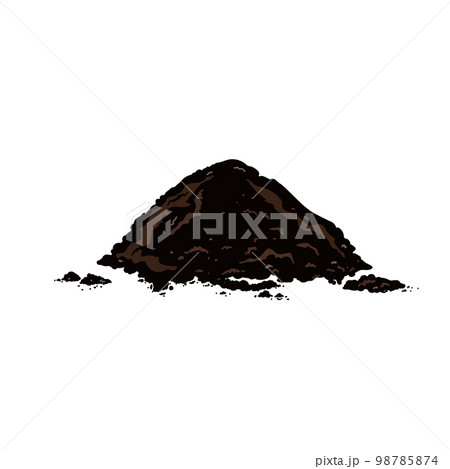 Black soil pile, dirt or humus mound in front...のイラスト素材 [98785874] - PIXTA