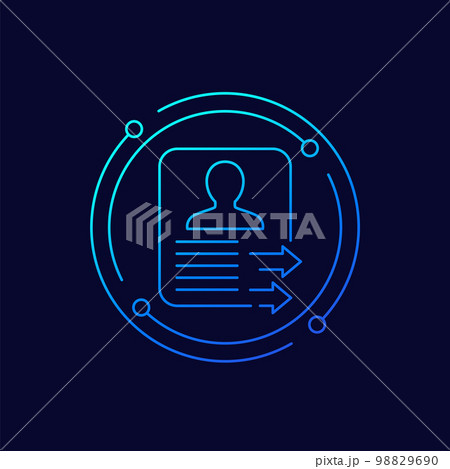 export profile, personal data icon, linear designのイラスト素材 [98829690] - PIXTA
