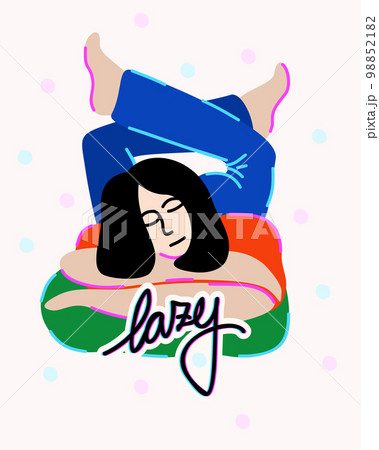 Lazy Girl Cartoon Characters