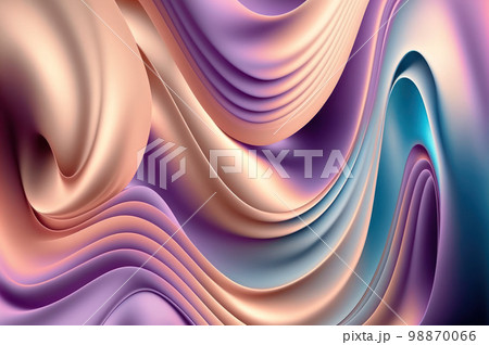 Psychic waves bold metallic color tone abstract...のイラスト素材 [98870066 ...