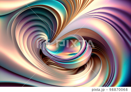Psychic waves bold metallic color tone abstract...のイラスト素材 [98870068 ...