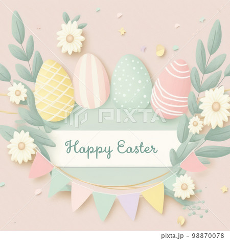 Easter Monday cute illustration graphic with...のイラスト素材 [98870078] - PIXTA