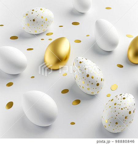 Minimalistic easter background. Clean design....のイラスト素材 [98880846] - PIXTA