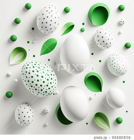 Minimalistic easter background. Clean design....のイラスト素材 [98880856] - PIXTA