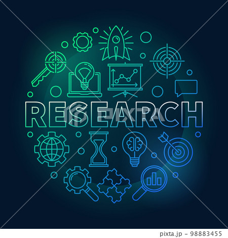 Research round outline vector bright illustrationのイラスト素材 [98883455] - PIXTA