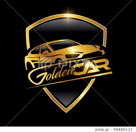 Golden Car Logo vector Iconのイラスト素材 [98886522] - PIXTA