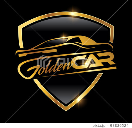 Golden Car Logo vector Iconのイラスト素材 [98886524] - PIXTA