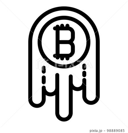 Melt bitcoin icon. Outline melt bitcoin E...のイラスト素材 [98889085] - PIXTA