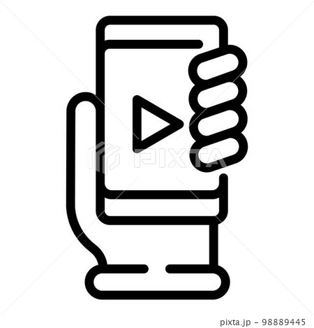 Training phone app icon. Outline training phone...のイラスト素材 [98889445 ...