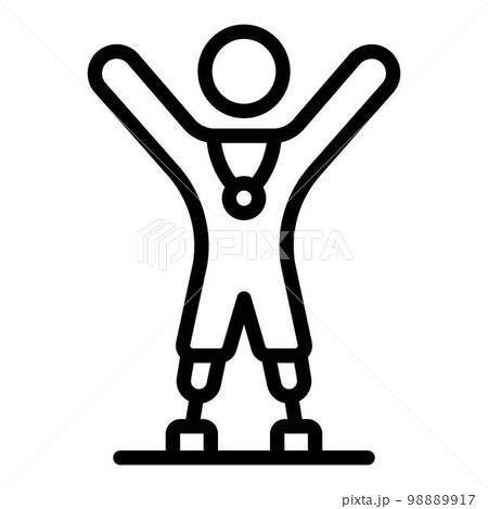 Amputated legs sportsmen icon. Outline...のイラスト素材 [98889917] - PIXTA