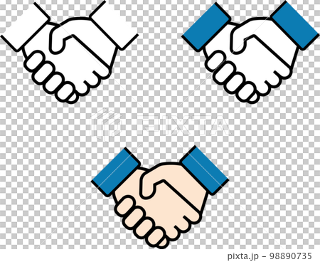 Suit hand handshake icon set - Stock Illustration [98890735] - PIXTA
