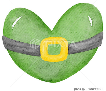 watercolour st Patrick heart cartoon hand paintingのイラスト素材 [98899026 ...