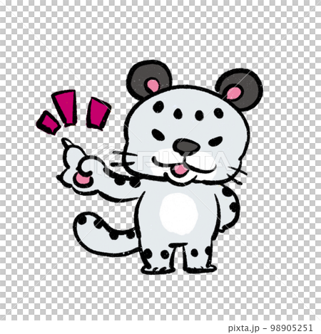 leopard pointing finger snow leopard illustration - Stock Illustration ...