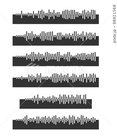 Set of sound wave icons. Pulse pictograms....のイラスト素材 [98921568] - PIXTA