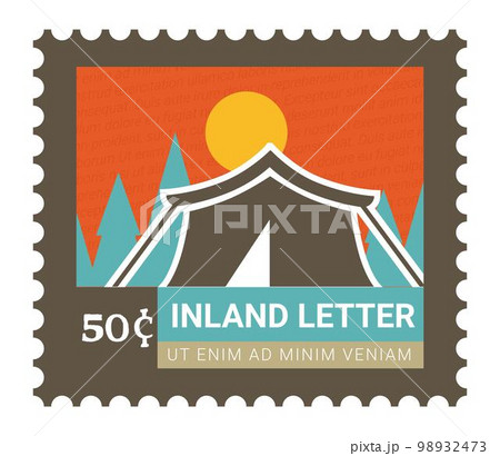 Inland letter, correspondence post card or markのイラスト素材 [98932473] - PIXTA