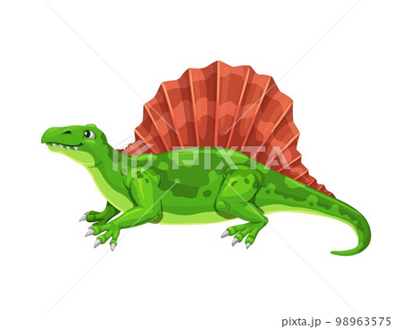 Cartoon Dimetrodon dinosaur character....のイラスト素材 [98963575] - PIXTA