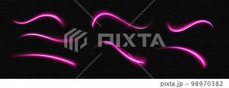 Light lines effect of neon glow motion trailsのイラスト素材 [98970382] - PIXTA