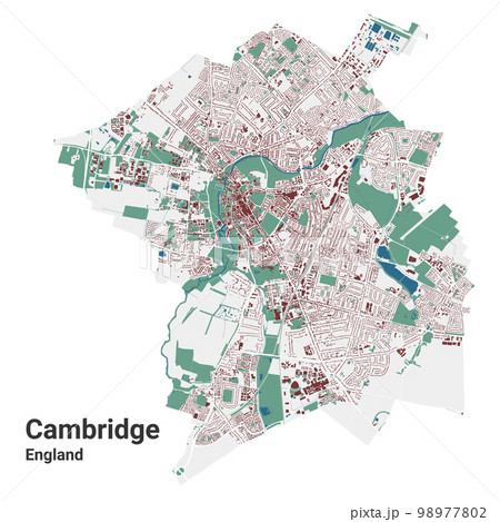 Maps Cambridge England Old Map Of Cambridge 1898 From The Royal Atlas