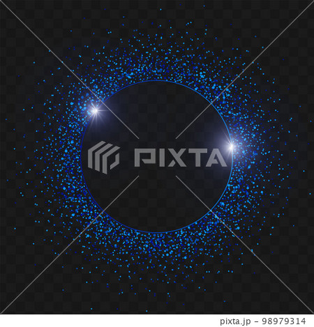 Blue glitter circle frame with particlesのイラスト素材 [98979314] - PIXTA