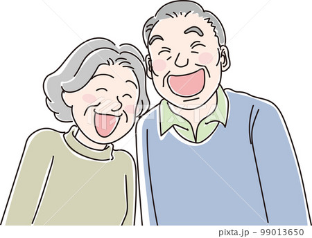 Smile_笑顔の人_高齢男女2人_切り抜きのイラスト素材 [99013650] - PIXTA