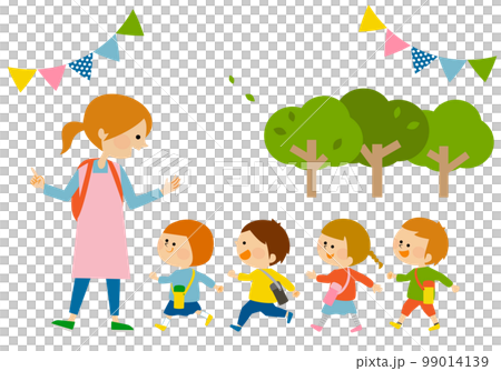 children going on an excursion - Stock Illustration [99014139] - PIXTA