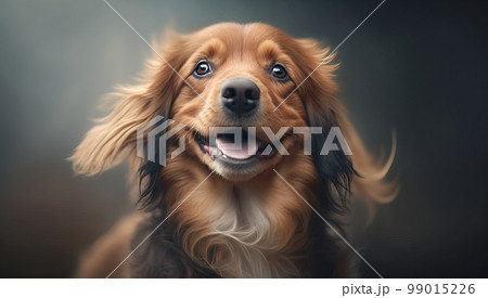 Adorable cute happy alive dog realistic graphic...のイラスト素材 [99015226 ...