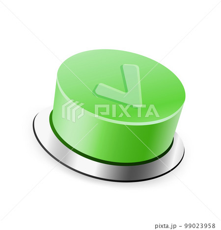 green approved button on white backgroundのイラスト素材 [99023958] - PIXTA