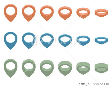 Map location pin icon set vector illustrationのイラスト素材 [99028340] - PIXTA