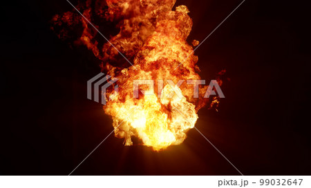 3D rendering of an impressive intense explosion...のイラスト素材 [99032647 ...