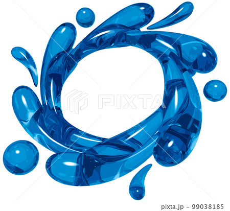 リアルな水しぶきのエンブレム ベクターイラストレーションのイラスト素材 [99038185] - PIXTA