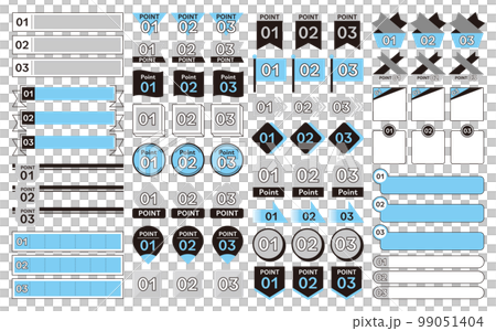 1, 2, 3 set of number icons and frames blue & gray - Stock Illustration ...
