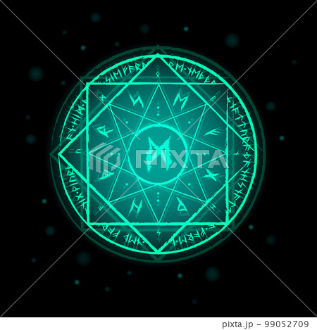 Abstract runes circle magic blueのイラスト素材 [99052709] - PIXTA