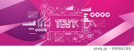 Test theme on geometric pattern backgroundのイラスト素材 [99066289] - PIXTA