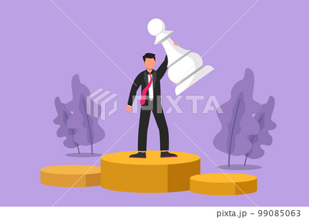 Character flat drawing motivation businessman...のイラスト素材 [99085063] - PIXTA