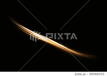 Light gold Twirl. Curve light effect of gold...のイラスト素材 [99086050] - PIXTA
