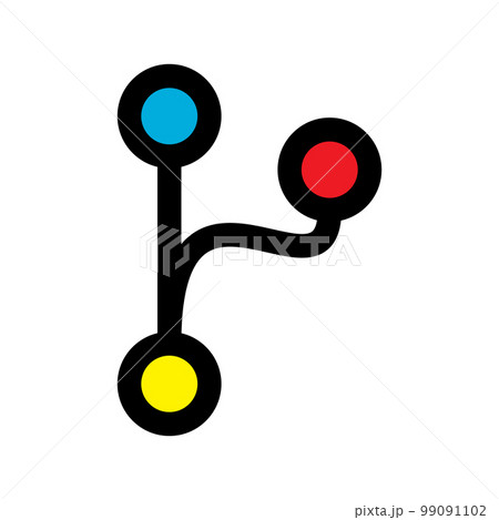Git branch icon line isolated on white...のイラスト素材 [99091102] - PIXTA